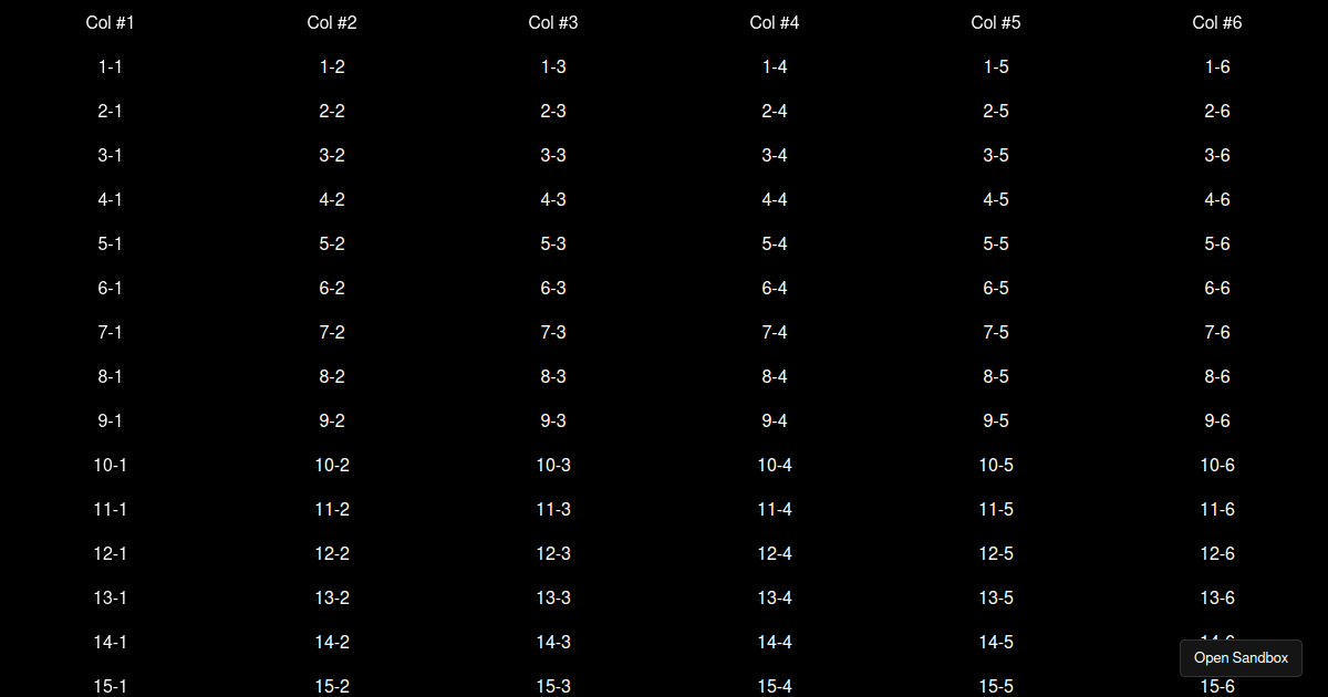 Pure Css Table With Sticky Header And Freeze Column Codesandbox