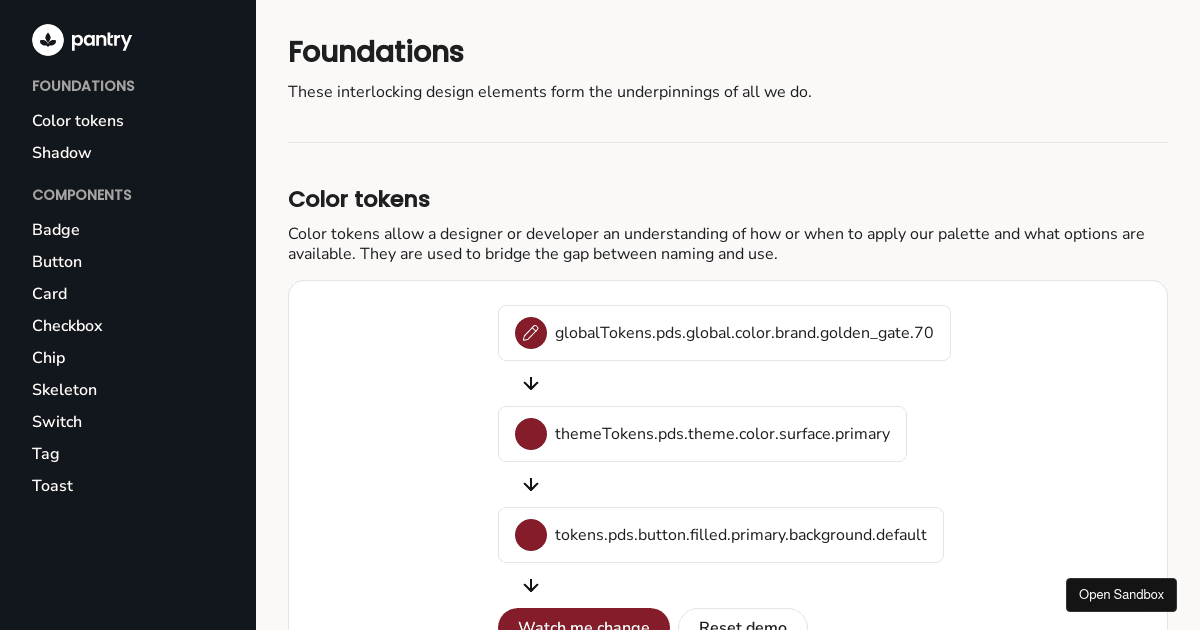Theme Tokens Playground - Codesandbox