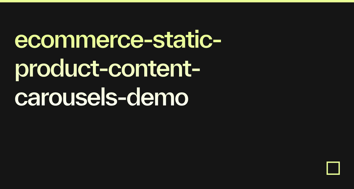 ecommerce-static-product-content-carousels-demo - Codesandbox