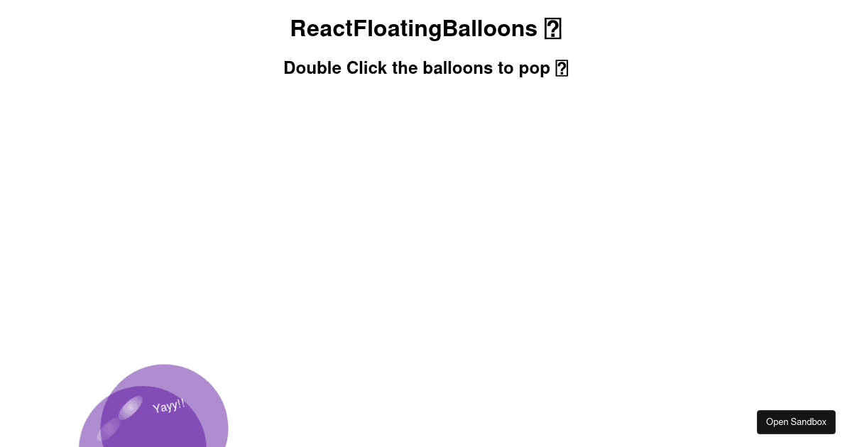 React Floating Balloons Basic Example Forked Codesandbox