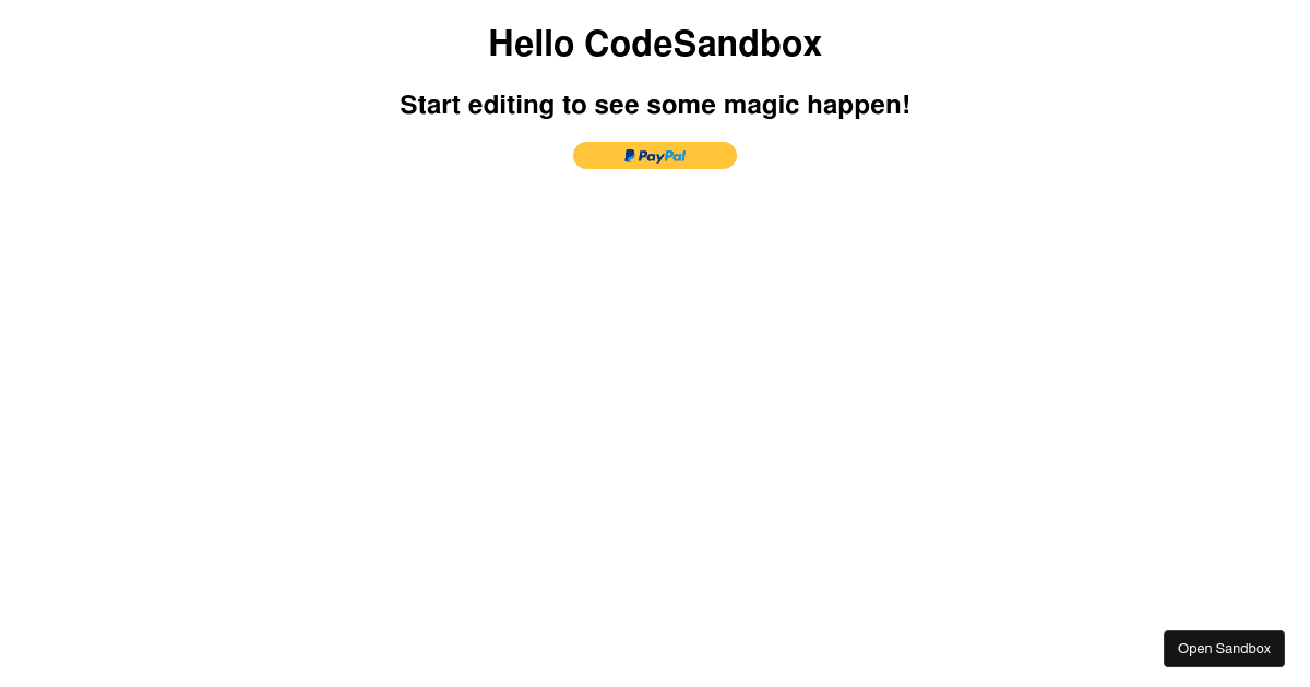 Paypal sample - Codesandbox