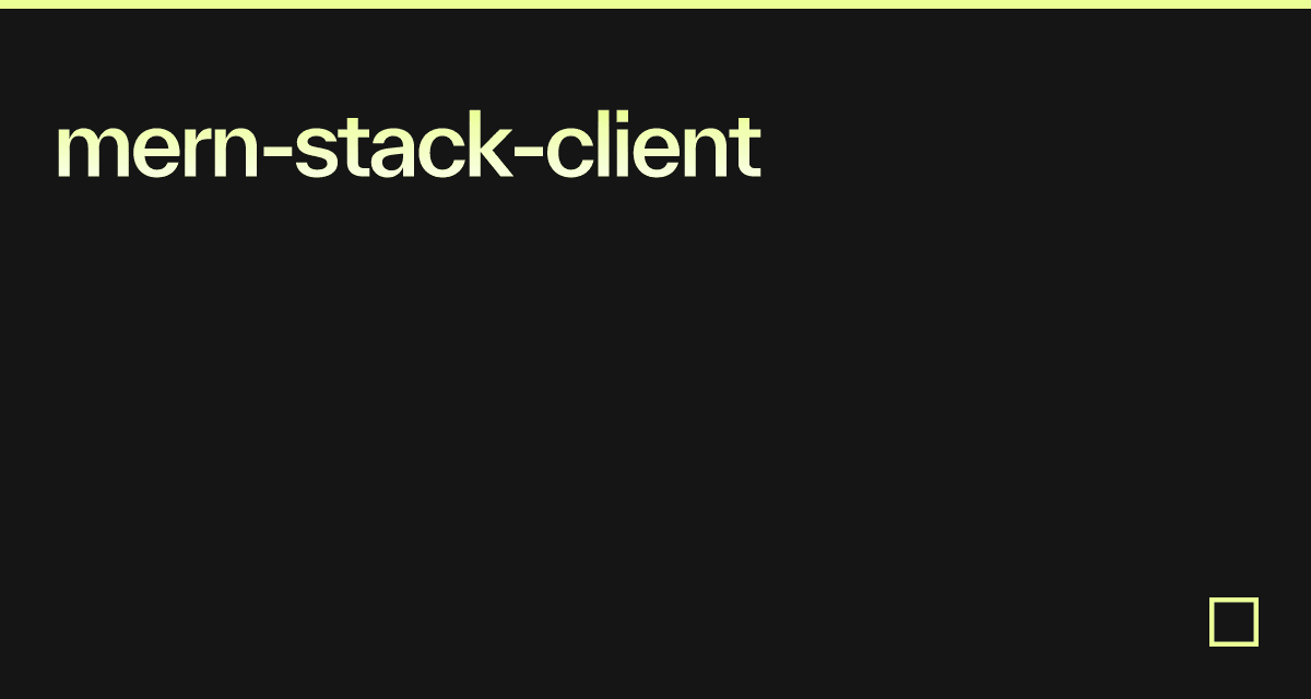Mern Stack Client Codesandbox