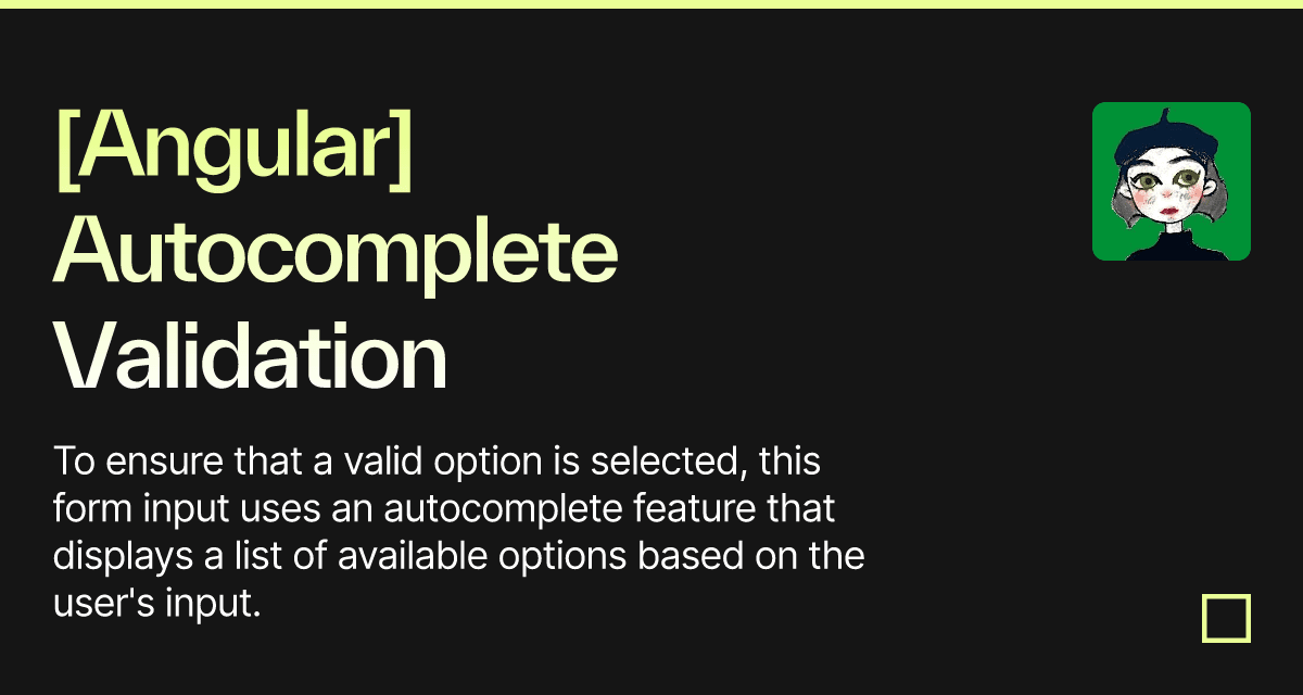 Angular Autocomplete Validation Codesandbox
