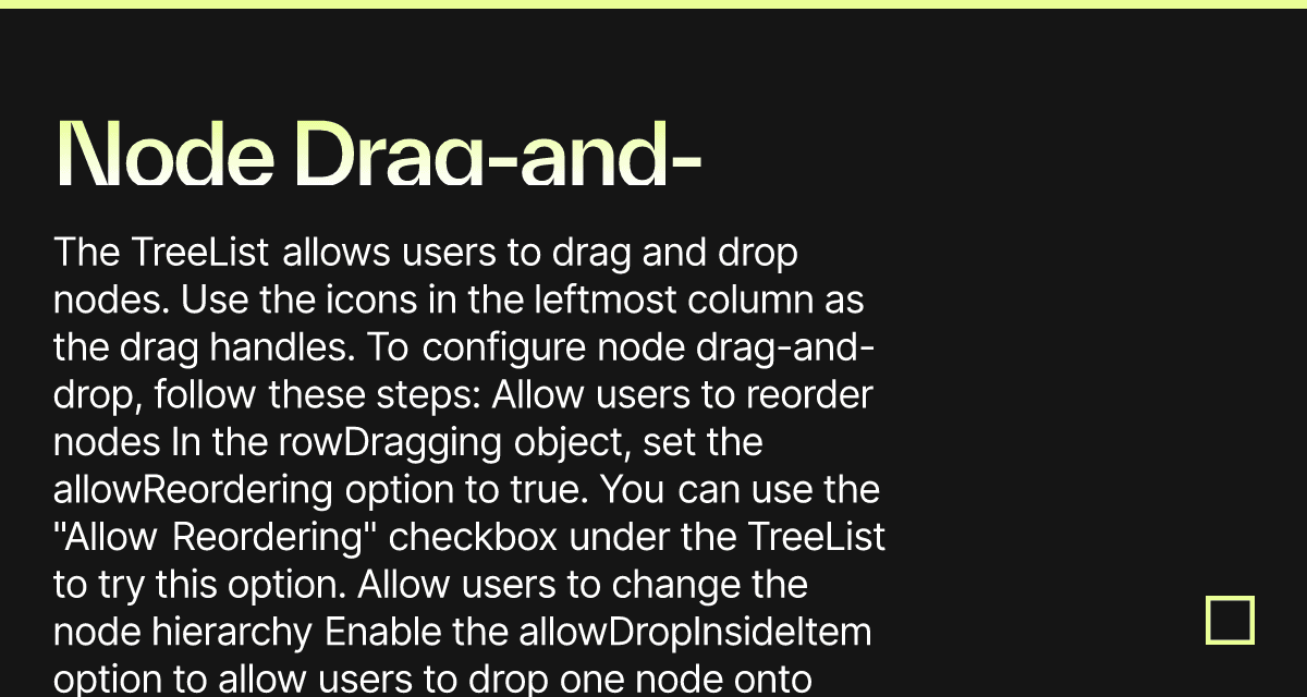Node Drag-and-Drop - DevExtreme Tree List - Codesandbox
