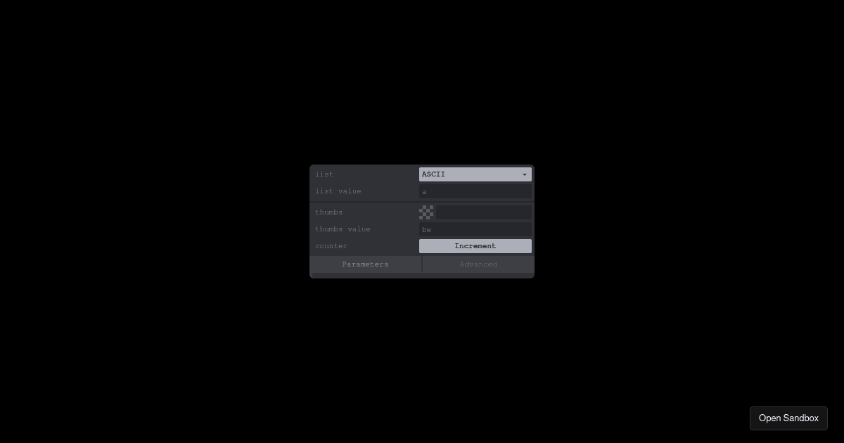 Tweakpane Thumbs (forked) - Codesandbox