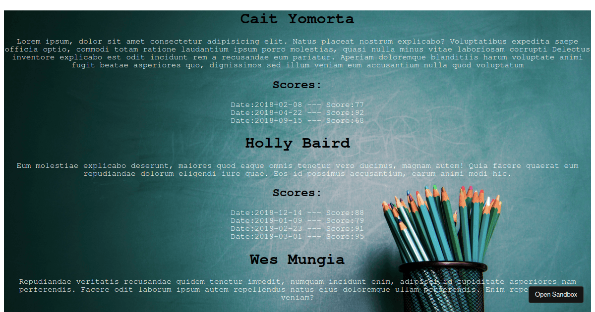 React Students - Codesandbox