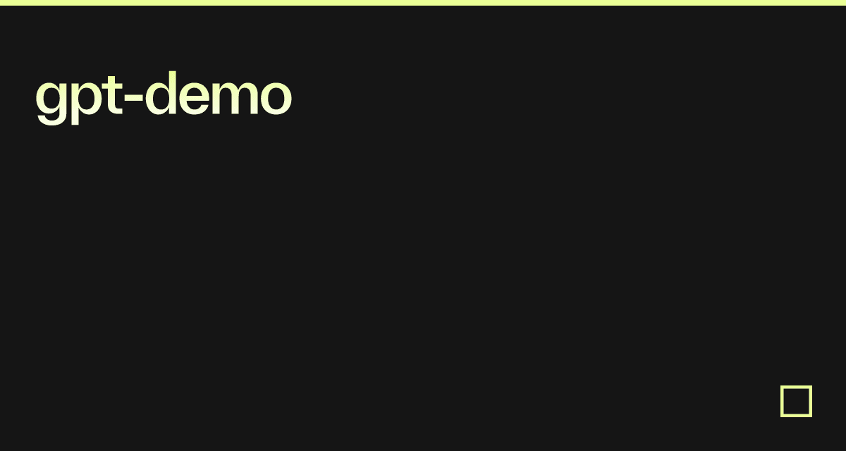 gpt-demo - Codesandbox