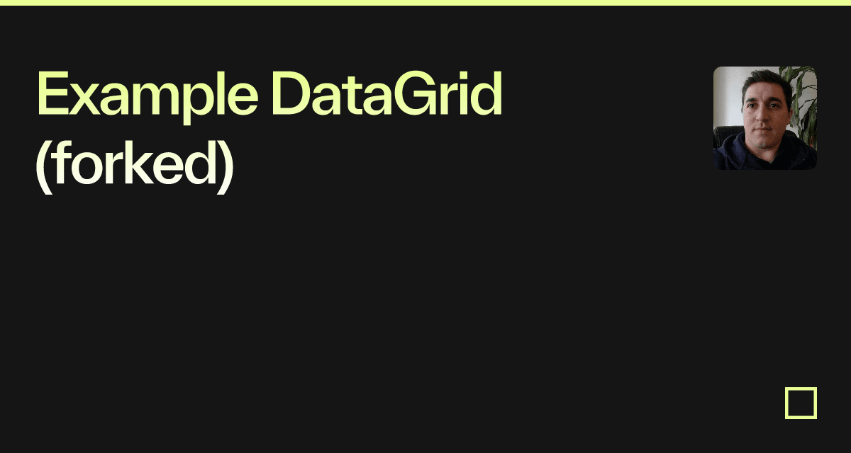 Example DataGrid (forked) - Codesandbox