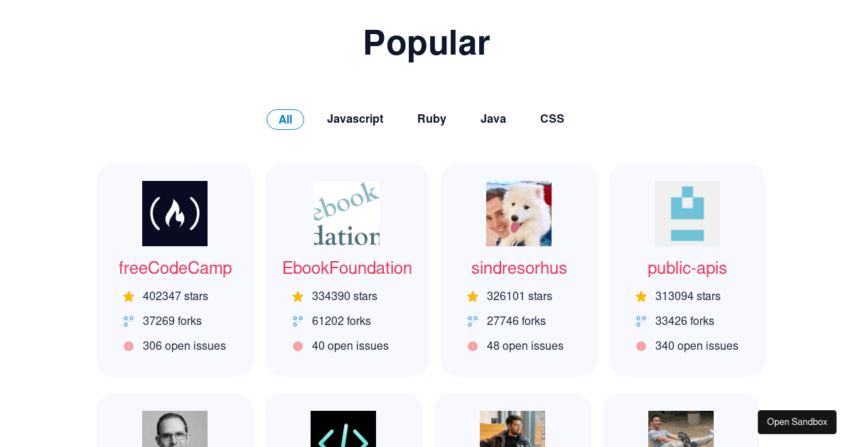 github-popular-repos - Codesandbox github-popular-repos - Codesandbox