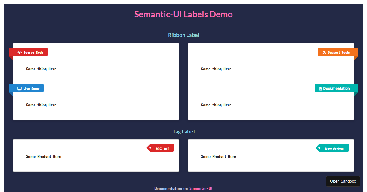 semantic-UI-labels - Codesandbox