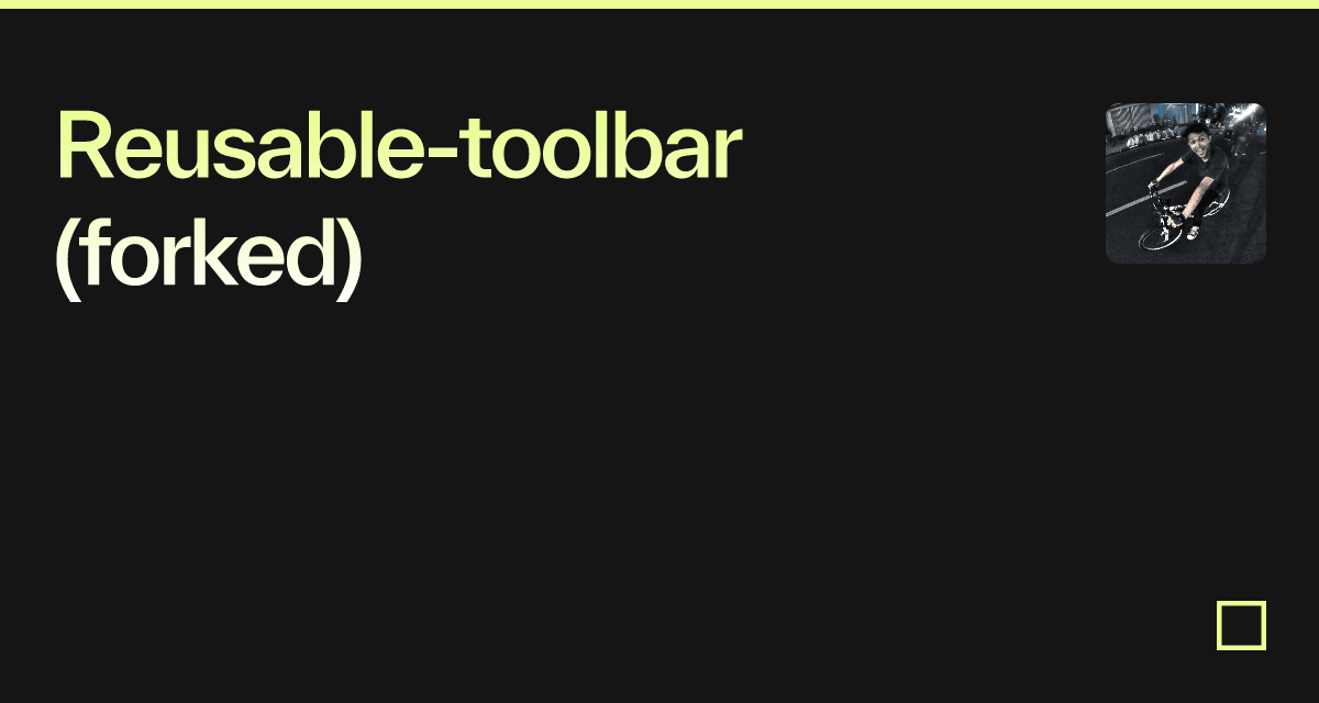 Reusable-toolbar (forked) - Codesandbox