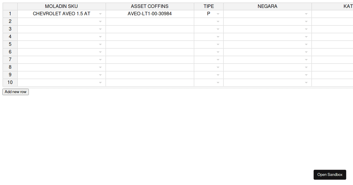 Jspreadsheet Ce And React Forked Codesandbox