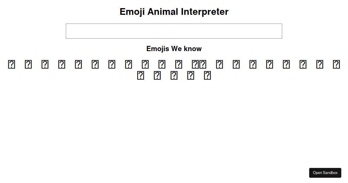 Anish-JS/emoji-animal-interpreter - Codesandbox