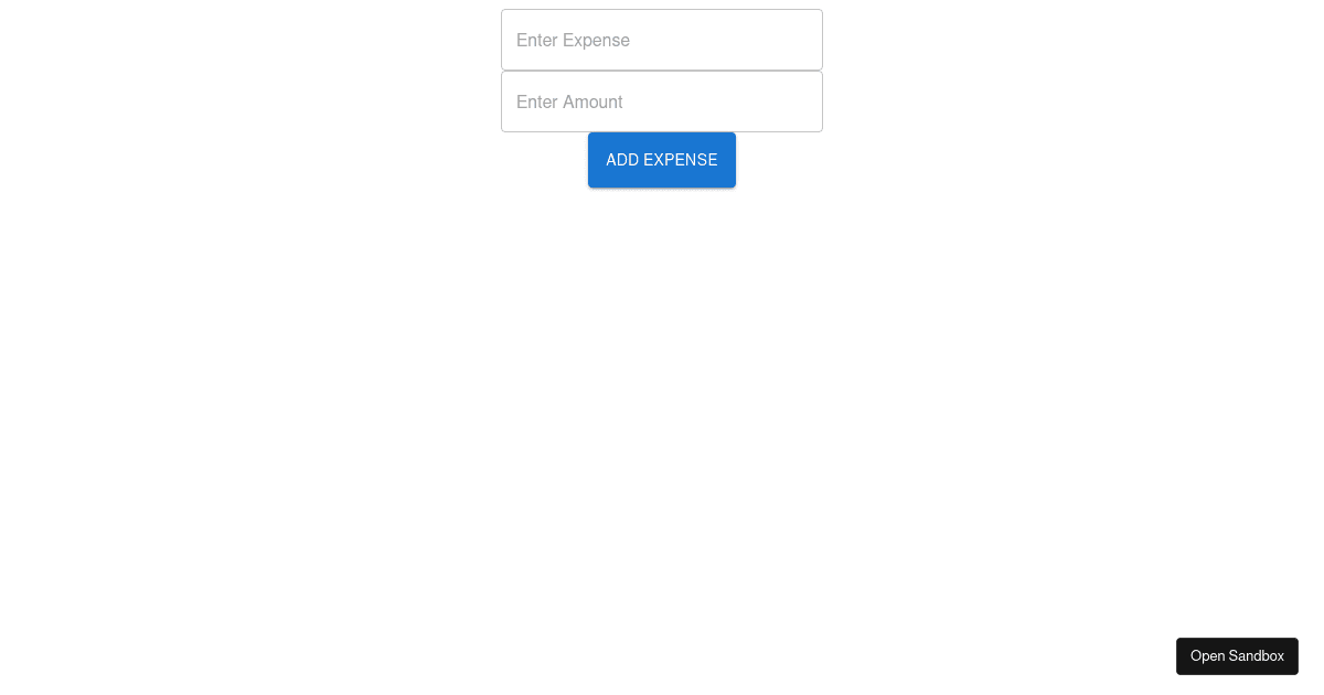 Expense Tracker Codesandbox