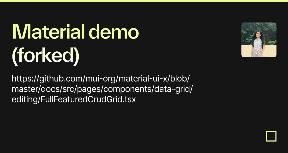 Material demo (forked) - Codesandbox