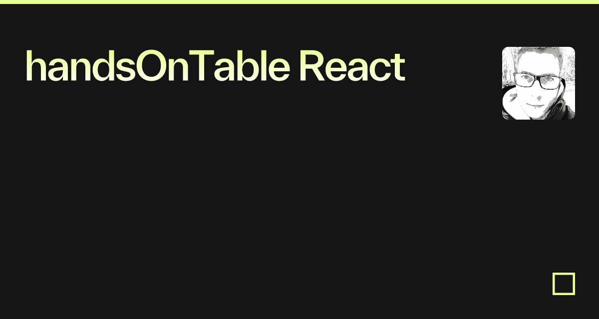 Handsontable React Codesandbox 4690