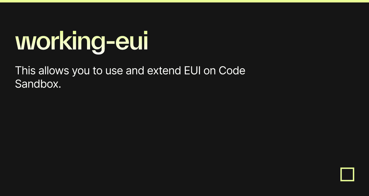 working-eui - Codesandbox