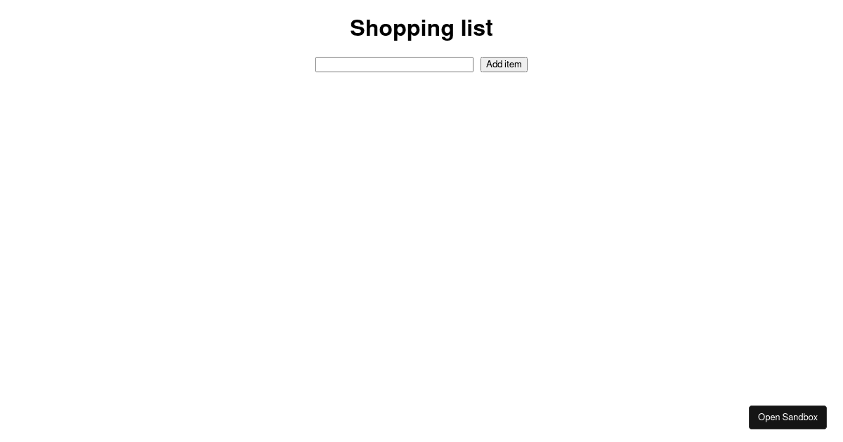 shopping-list-local-storage-solution - Codesandbox