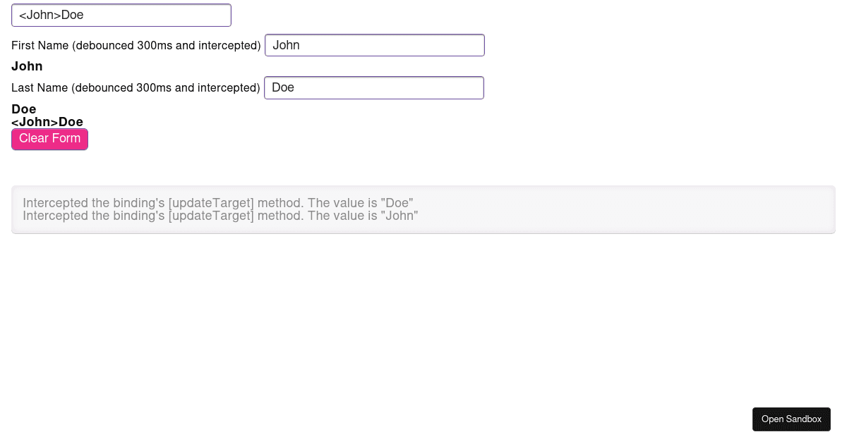 aurelia-interceptbindingbehavior - Codesandbox