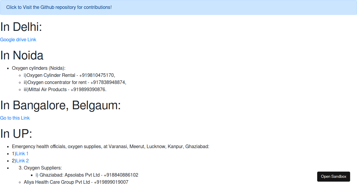 covid-resources - Codesandbox