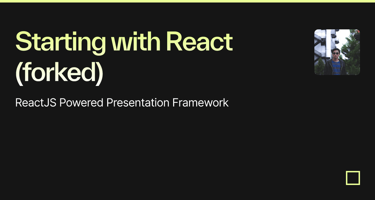 Starting with React (forked) - Codesandbox