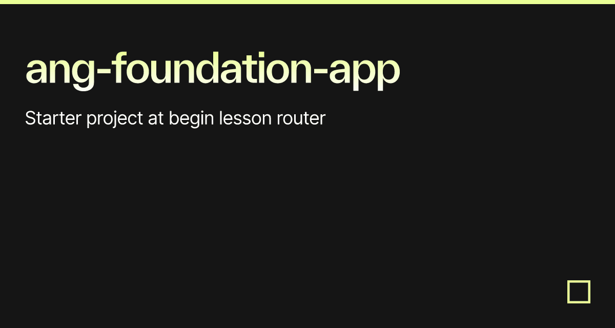 ang-foundation-app - Codesandbox