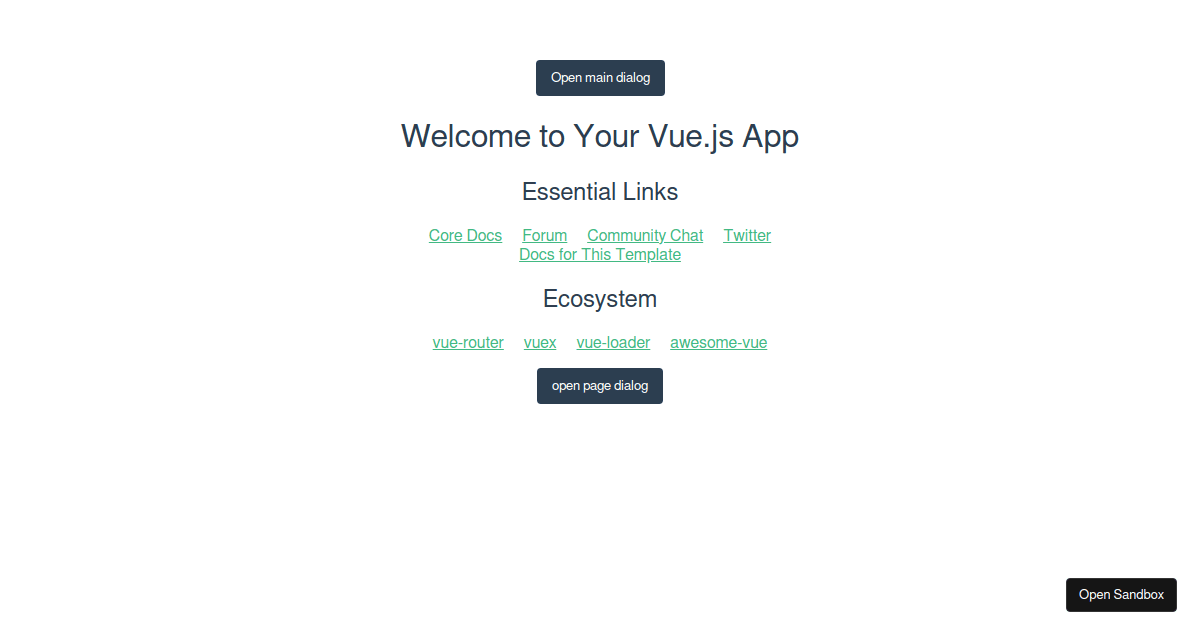 Vue A11yDialog Showcase - Codesandbox