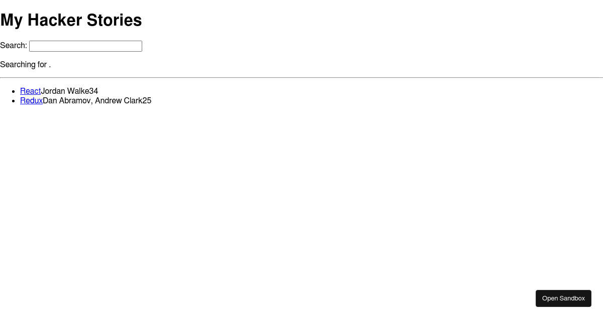 hacker-stories - Codesandbox