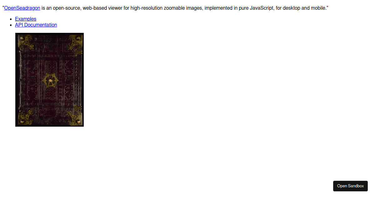OpenSeadragon Navigator click event - Codesandbox