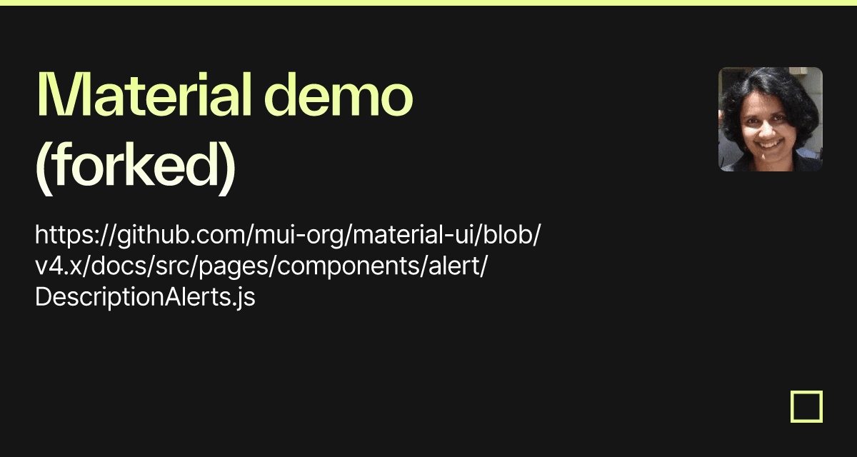 Material demo (forked) - Codesandbox