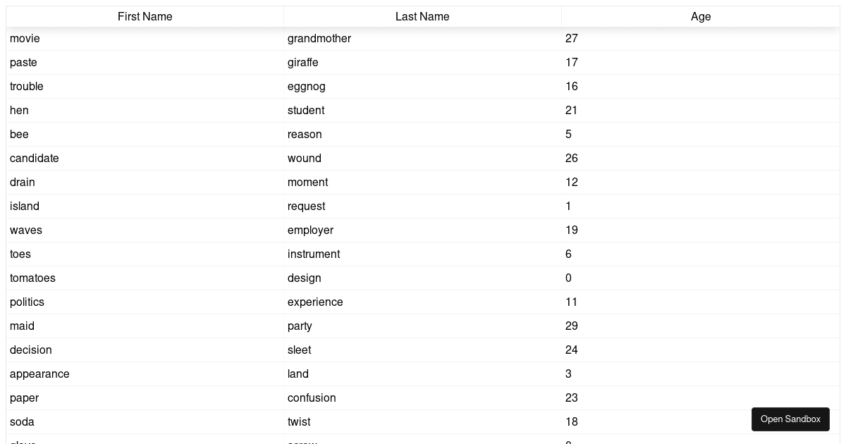 React Table Server Side Data Codesandbox