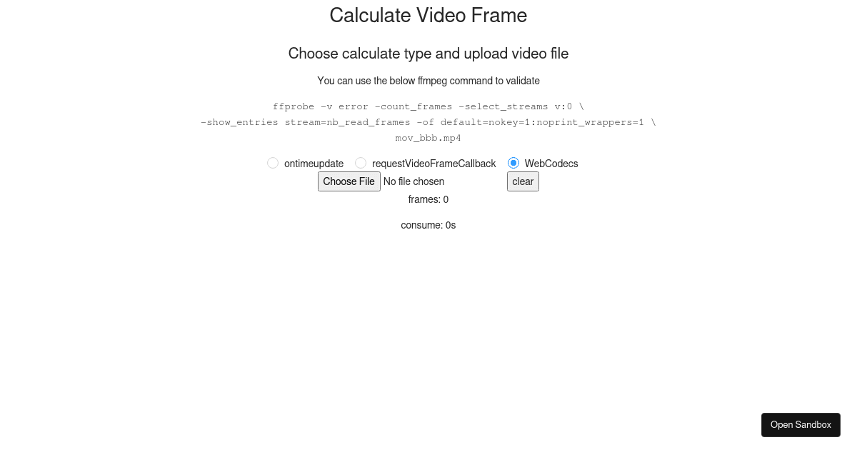 calculate video frame (forked) - Codesandbox