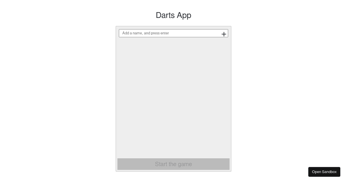 Darts App - Codesandbox
