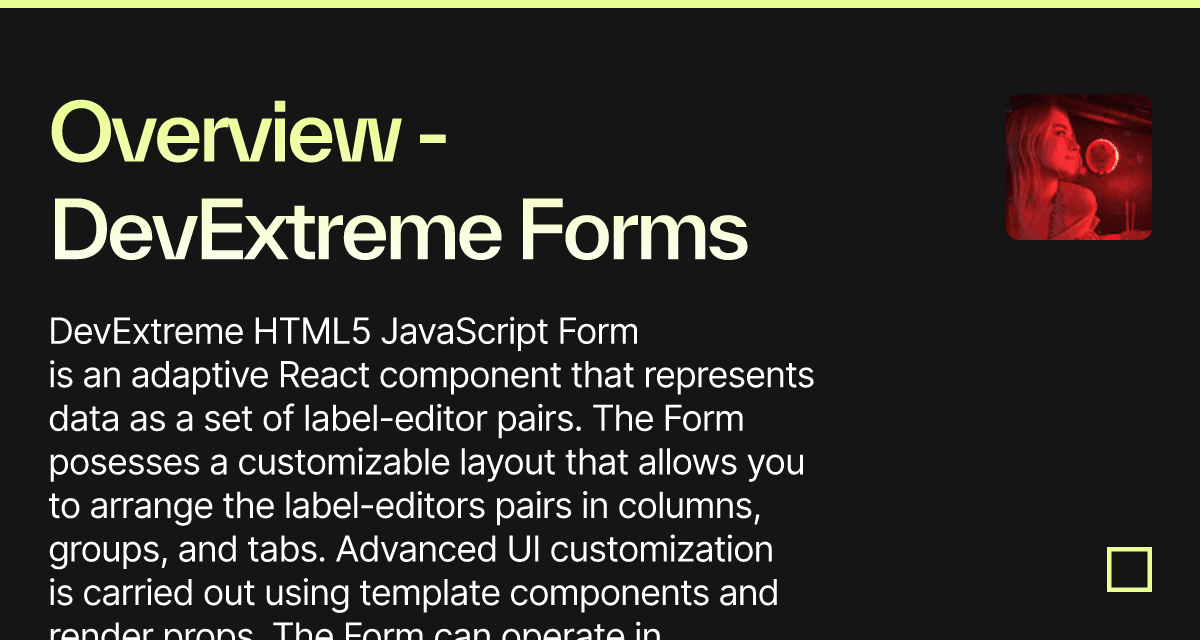 Overview - DevExtreme Forms and Multi-Purpose (forked) - Codesandbox