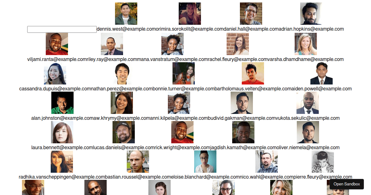 Randomuser API in React - Codesandbox