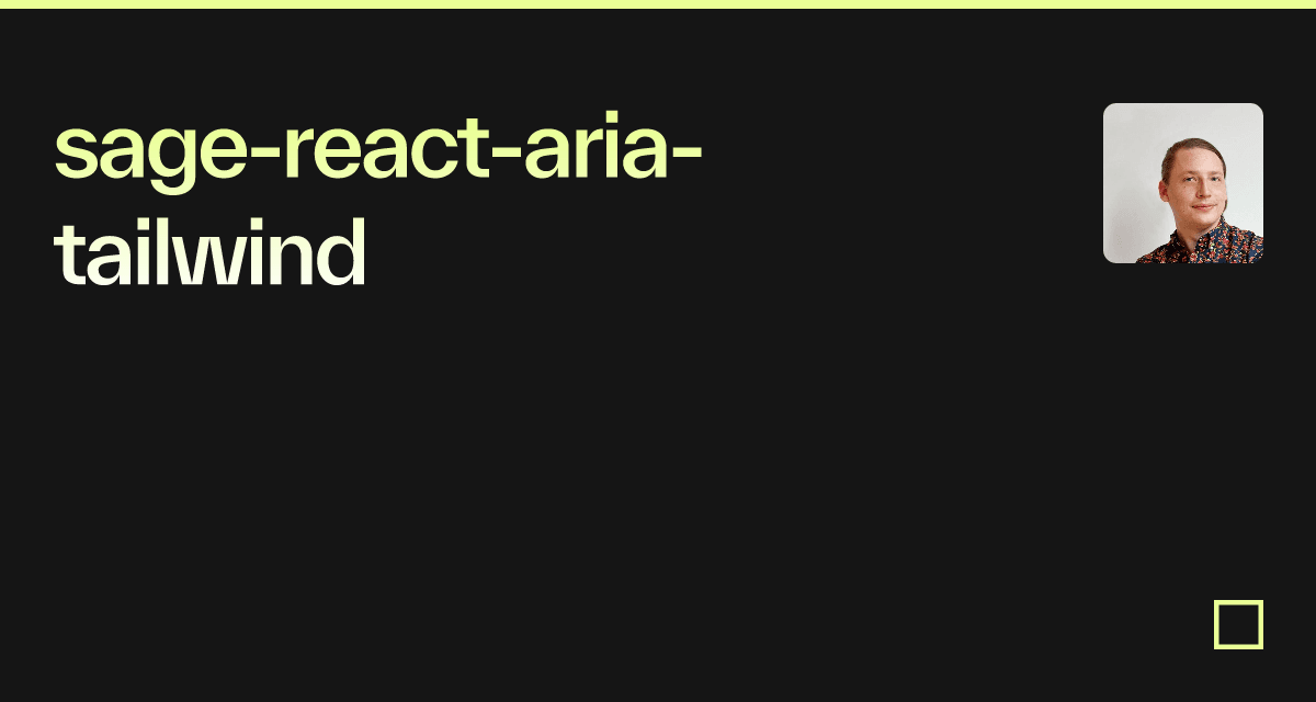 Sage React Aria Tailwind Codesandbox
