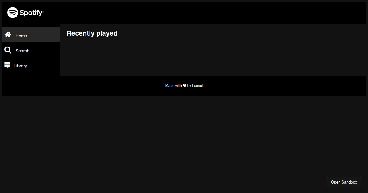 spotify - Codesandbox