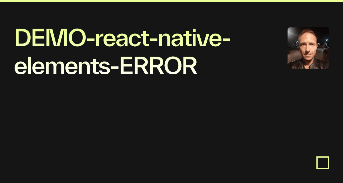 Demo React Native Elements Error Codesandbox
