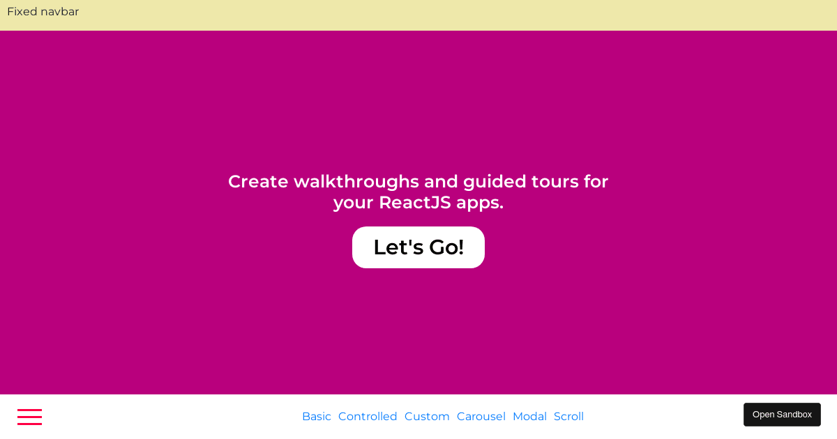 react-joyride - Codesandbox