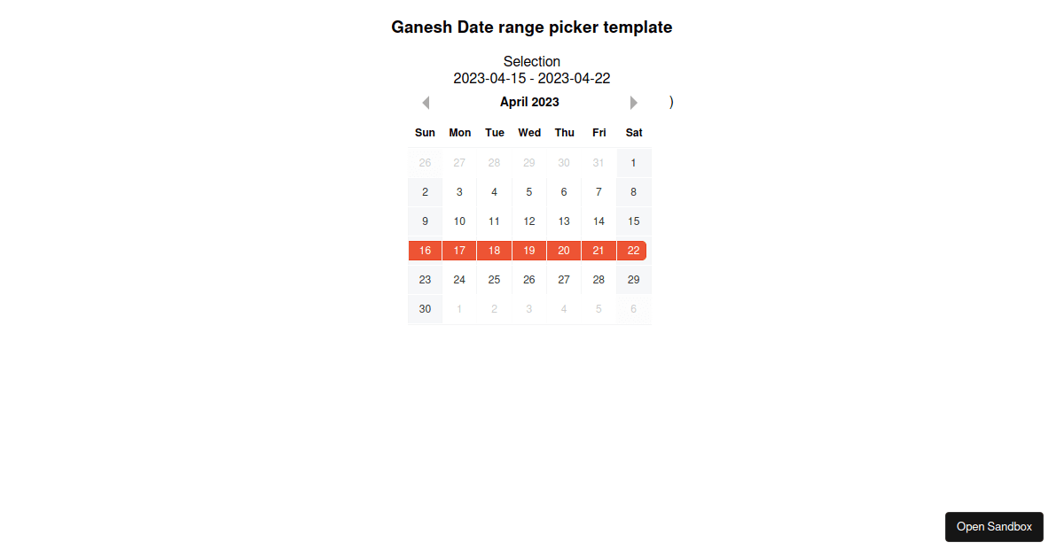Date Range picker full - Codesandbox
