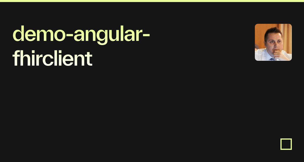 demo-angular-fhirclient - Codesandbox