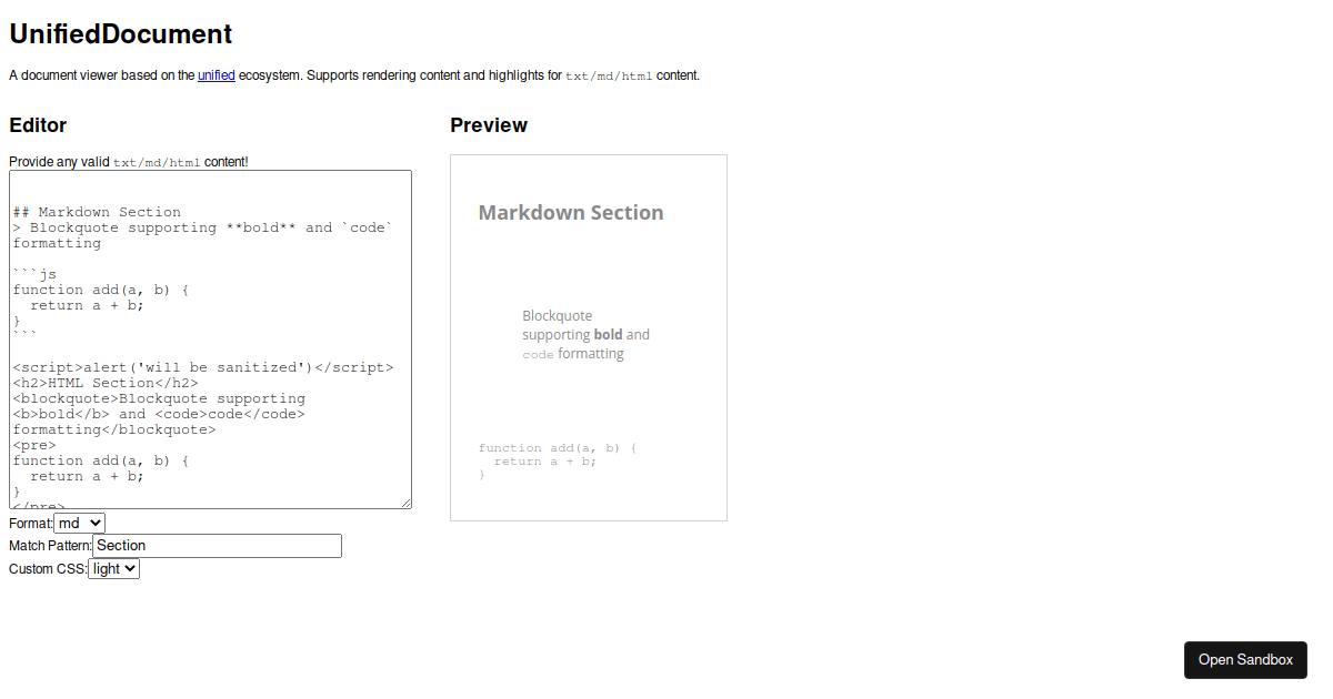 unified-document - Codesandbox