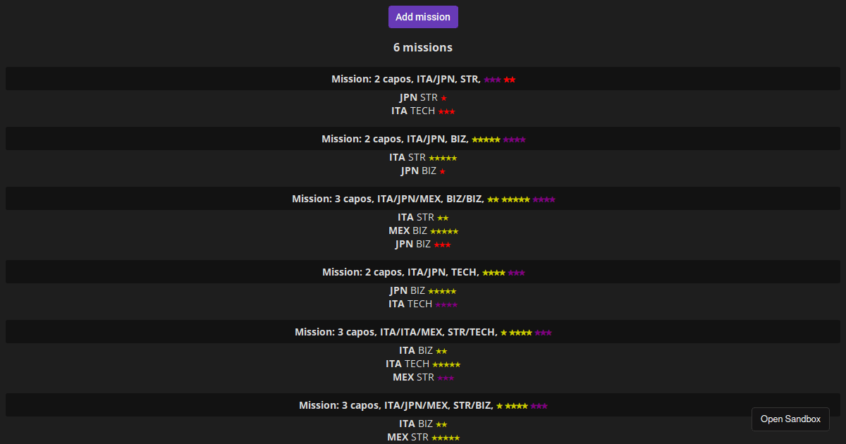Idle Mafia Bounty List Optimizer - Codesandbox