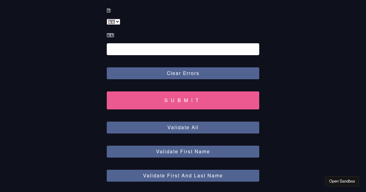 React Hook Form V6 Triggervalidation Forked Codesandbox 