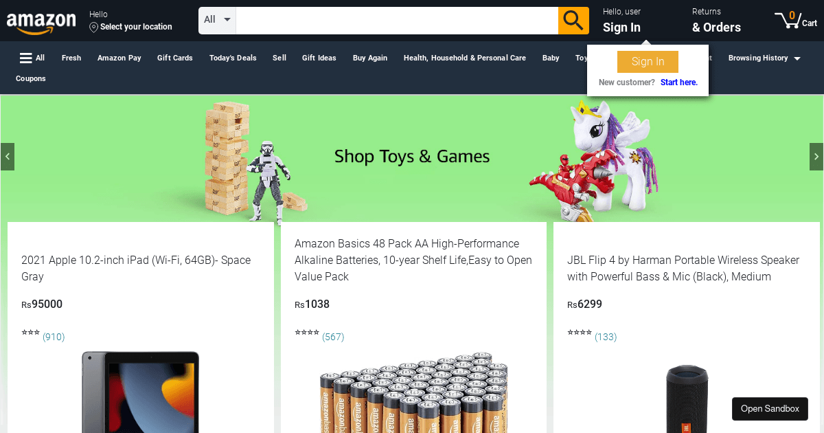 amazon-clone - Codesandbox
