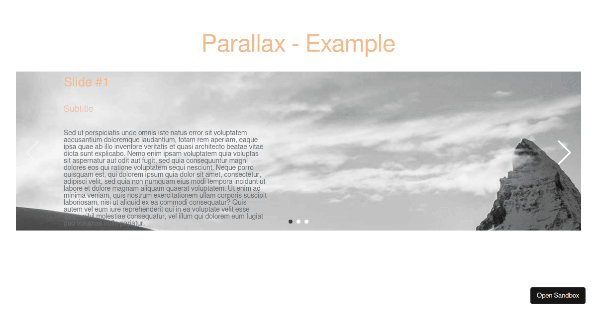 Parallax - Example - Codesandbox