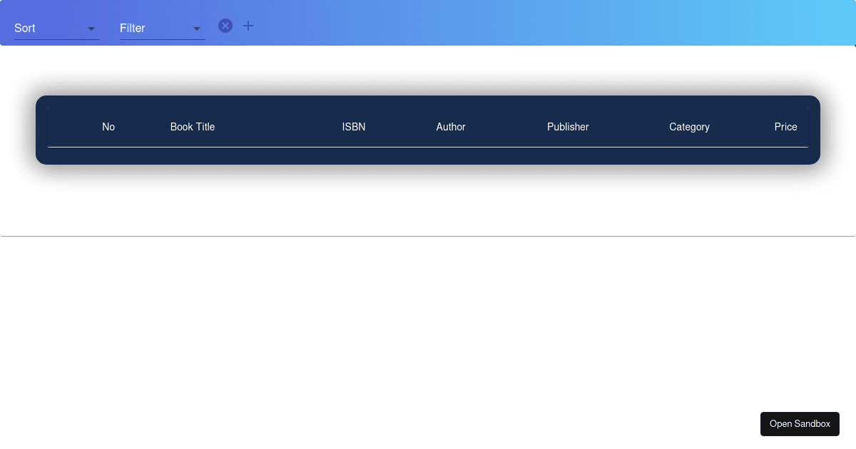 Book Store Admin Panel - Codesandbox