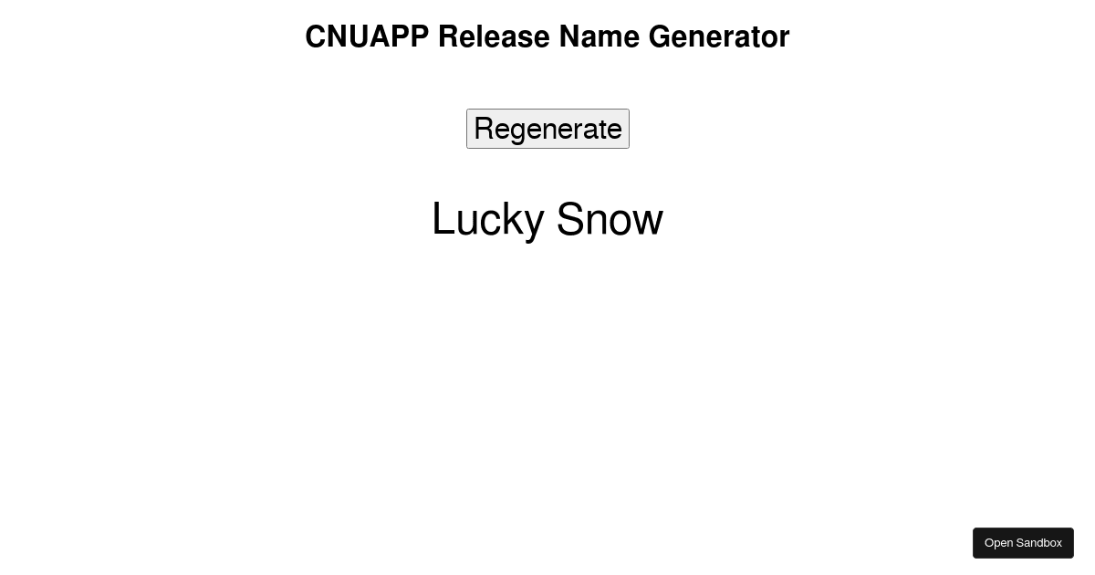 release name generator - Codesandbox