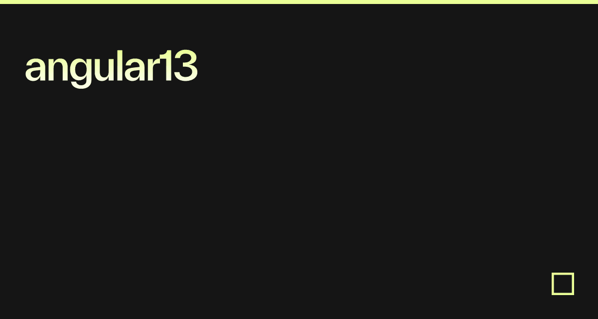 angular13 - Codesandbox