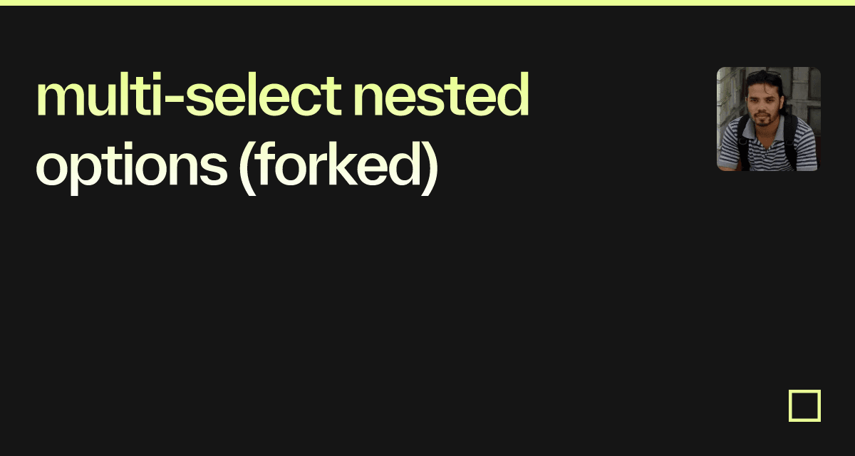 multi-select nested options (forked) - Codesandbox multi-select nested options (forked) - Codesandbox